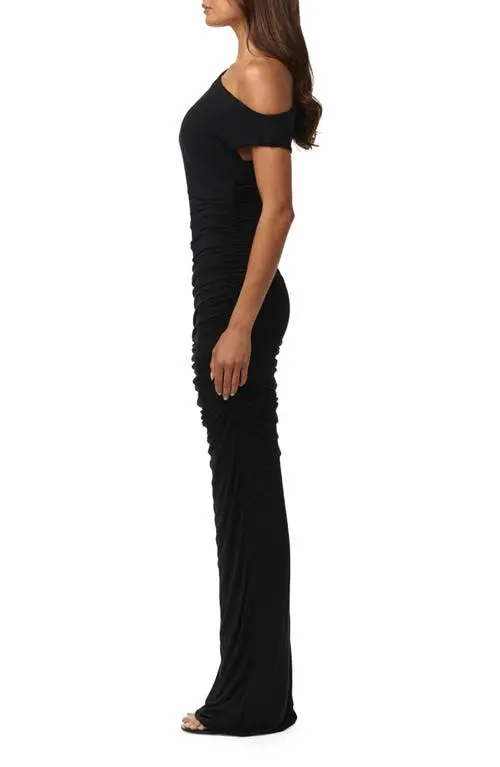 Naked Wardrobe Ruched Off The Shoulder Maxi Dress - Black