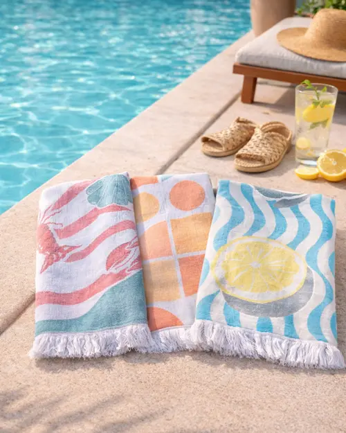 OLIVE AND LOOM Coastal Print Towel Set