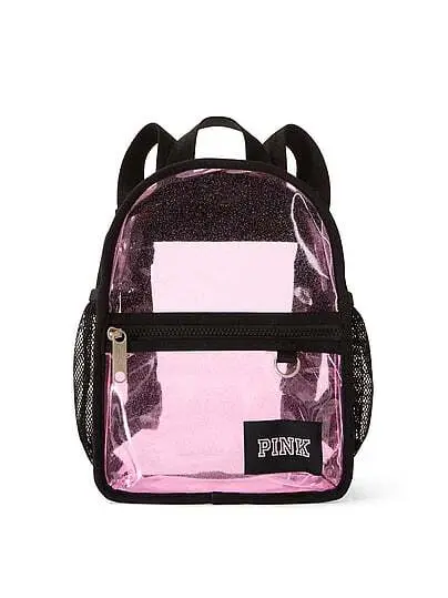 Pink Quilted Puffer Backpack - Black