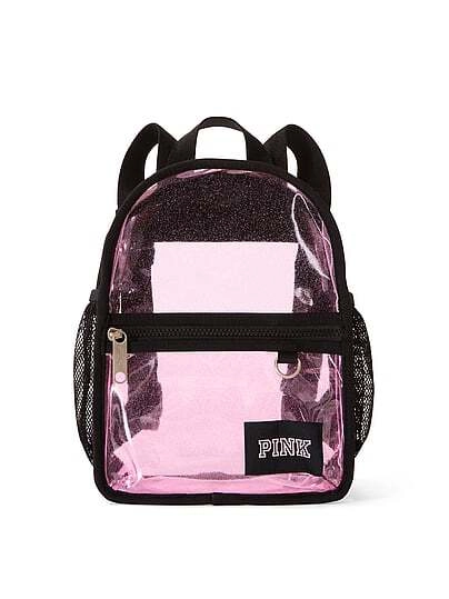 Pink Quilted Puffer Backpack - Black
