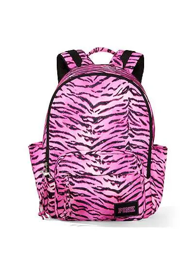 Pink Quilted Puffer Backpack - Print