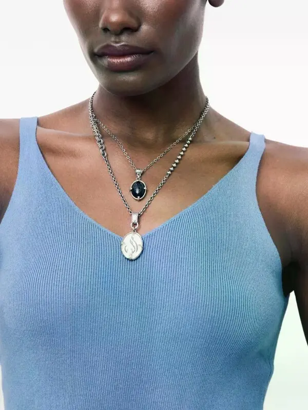 GEM KINGDOM Mother-of-pearl 'love' Arabic Calligraphy Necklace - Silver