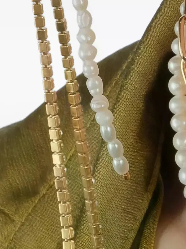 PHENOMENAL STUDIO Asymmetric Pearl And Crystal Embellished Earrings