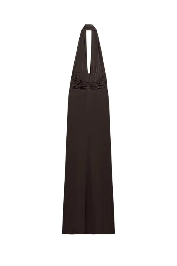 NOCTURNE Draped Halter Neck Maxi Dress