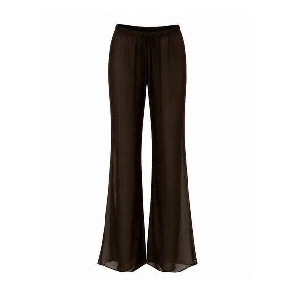 CONCEPT A TROIS Espresso Chiffon Flared Pants
