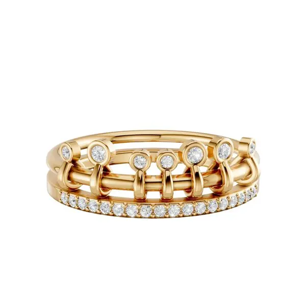 AYA FINE JEWELRY Floating Bezel Lab Diamond Double Band Ring In 14k Gold - Yellow