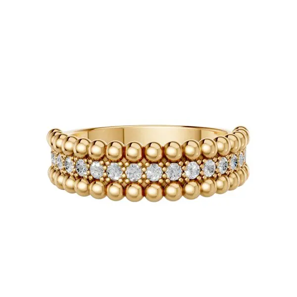 AYA FINE JEWELRY Beaded Diamond Band In 10k Gold - Yellow