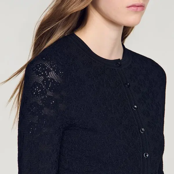 Sandro Decorative Pointelle Cardigan