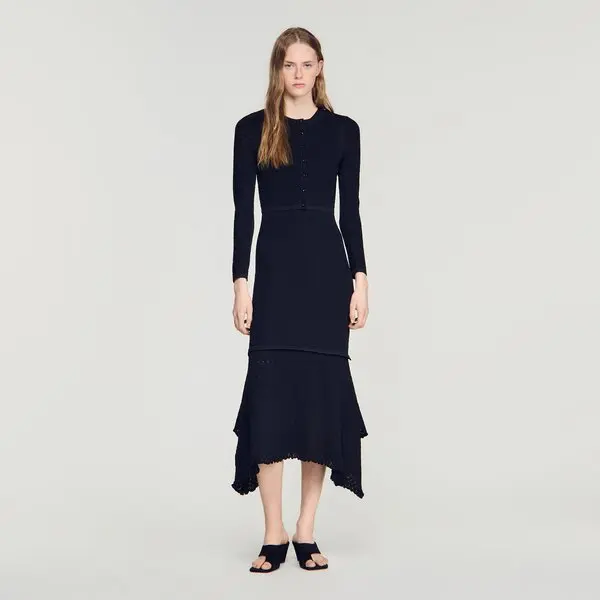 Sandro Decorative Pointelle Cropped Cardigan
