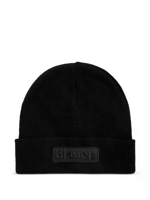 BLAUER. Logo Patch Beanie - Black