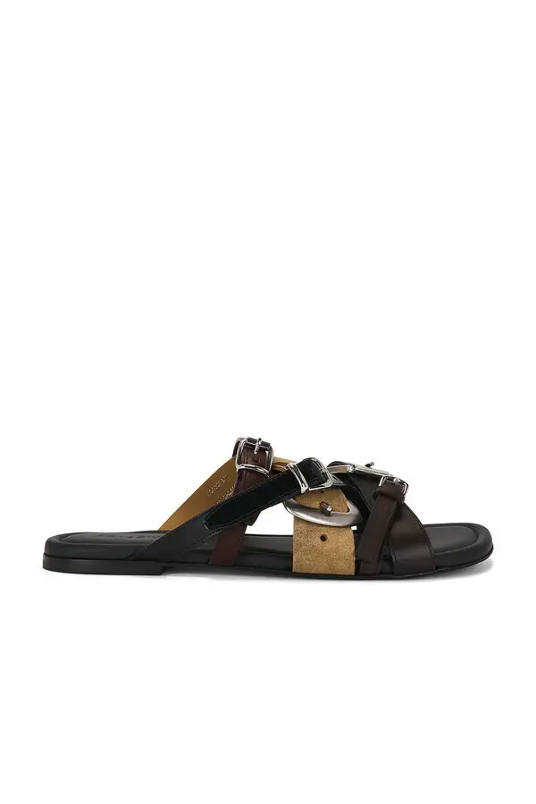 Acne Studios Beltie Sandal In Brown - Multi Brown