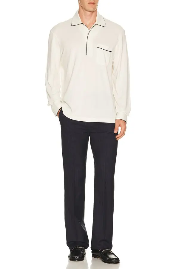 TOM FORD Cotton Silk Piquet Polo In White