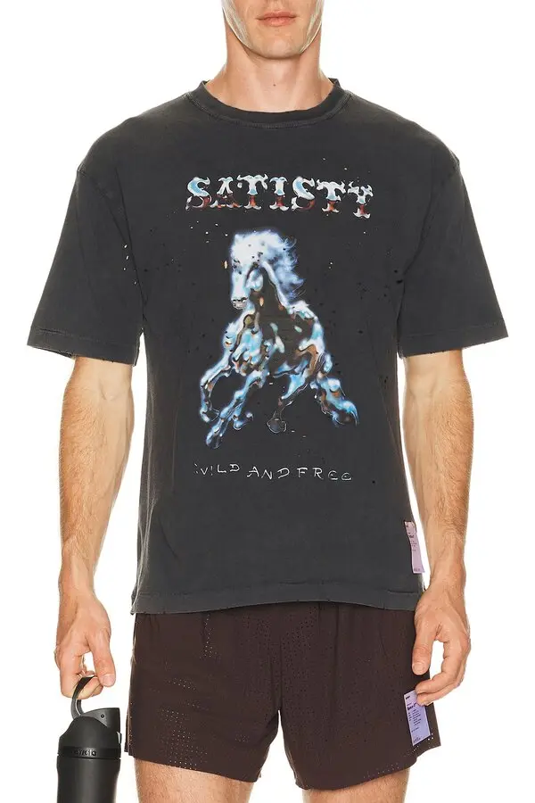 Satisfy Mothtech T-shirt In Black - Aged Black