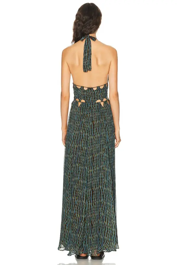 Staud Zaria Dress In Brown