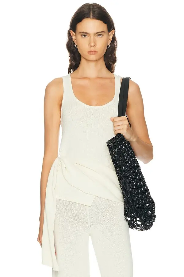 L'academie Lilyann Drape Tank - Cream