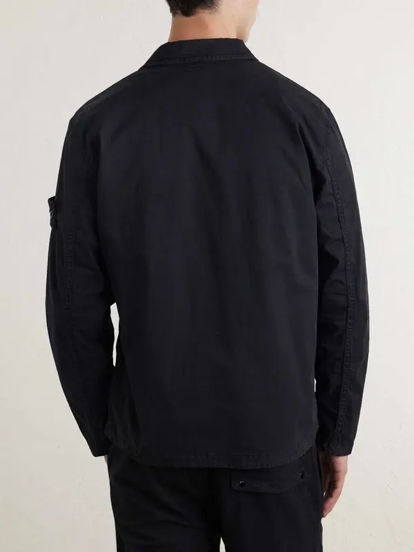 Stone Island Garment-dyed Cotton-blend Twill Overshirt
