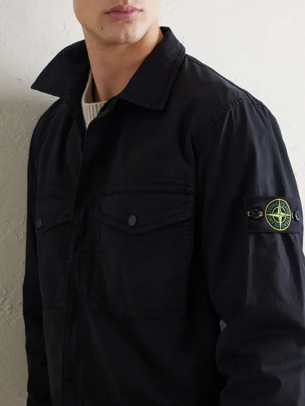Stone Island Garment-dyed Cotton-blend Twill Overshirt
