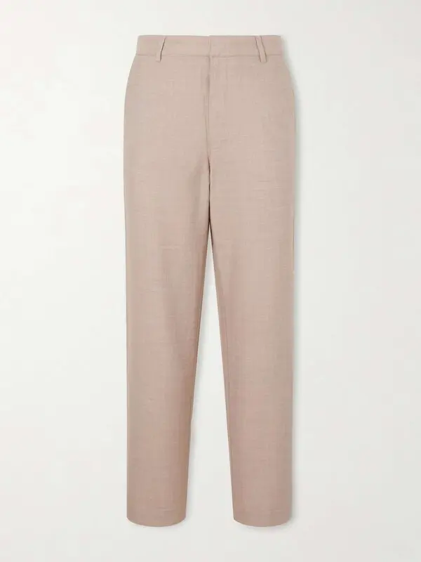 THE ELDER STATESMAN Cashmina Slacker Straight-leg Wool And Cashmere-blend Trousers - Beige