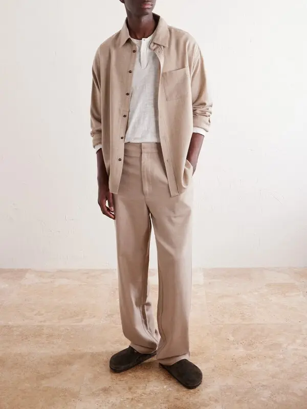 THE ELDER STATESMAN Cashmina Slacker Straight-leg Wool And Cashmere-blend Trousers