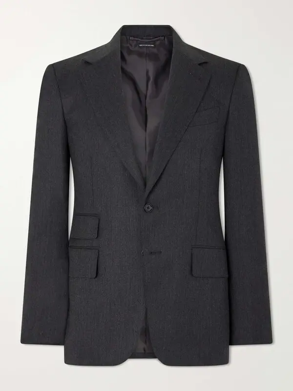 TOM FORD Shelton Wool-twill Suit Jacket - Dark Gray
