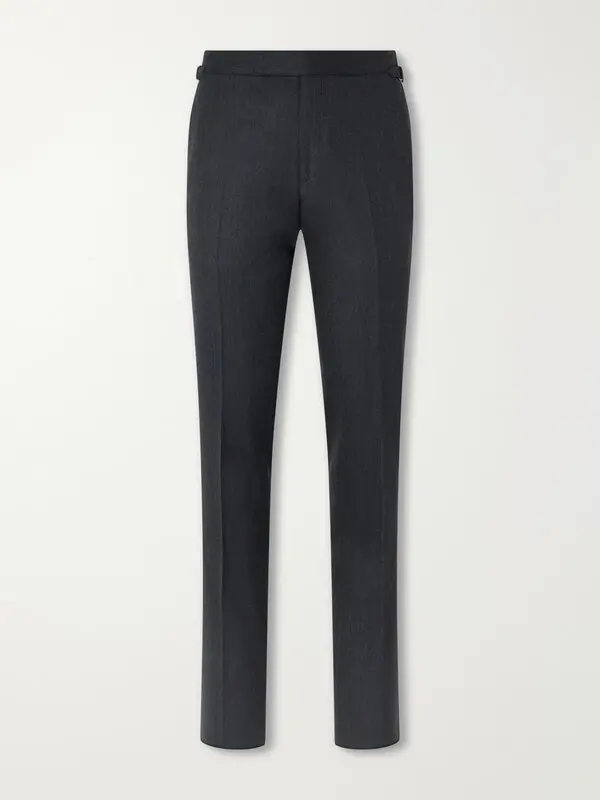 TOM FORD Shelton Straight-leg Wool-twill Suit Trousers - Gray