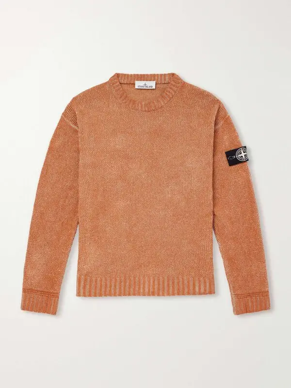 Stone Island Cotton-chenille Mock-neck Sweater