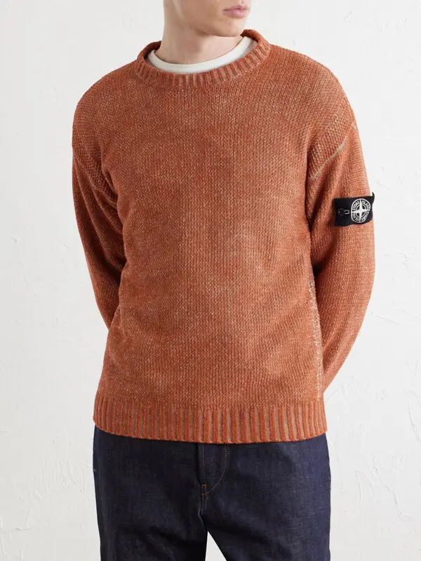Stone Island Cotton-chenille Mock Neck Sweater