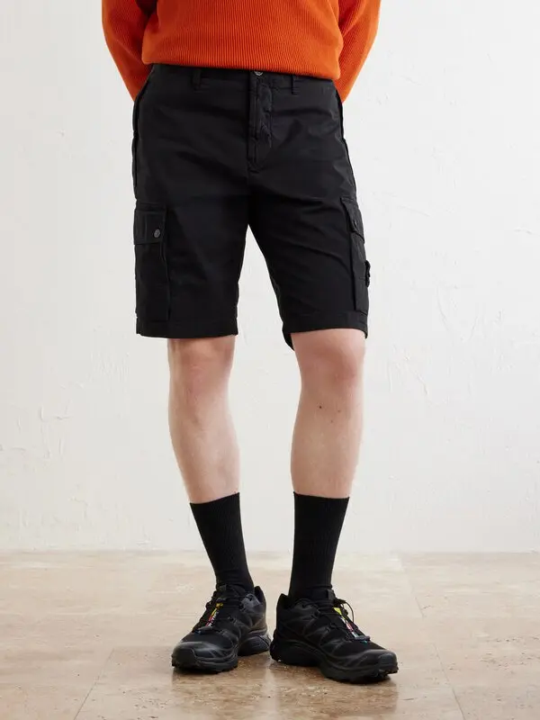 Stone Island Straight-leg Cotton-blend Twill Cargo Shorts