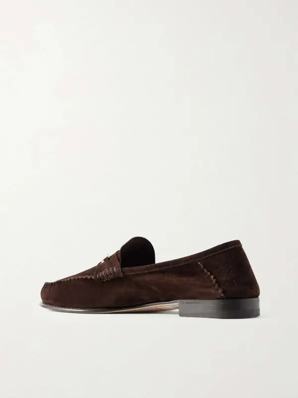 TOM FORD Ripley Embellished Suede Loafers