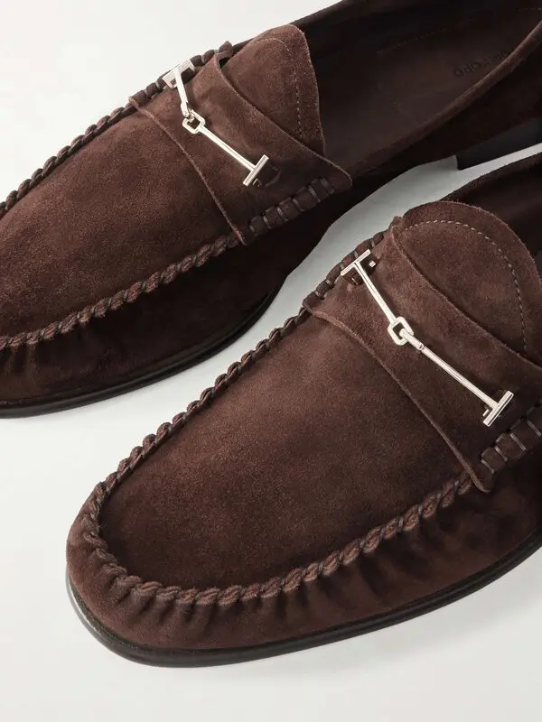 TOM FORD Ripley Embellished Suede Loafers