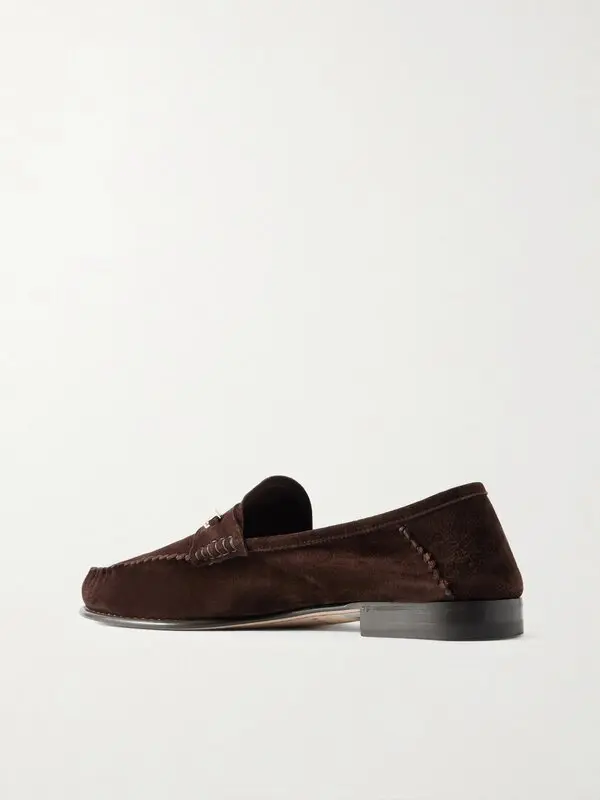 TOM FORD Ripley Embellished Suede Loafers