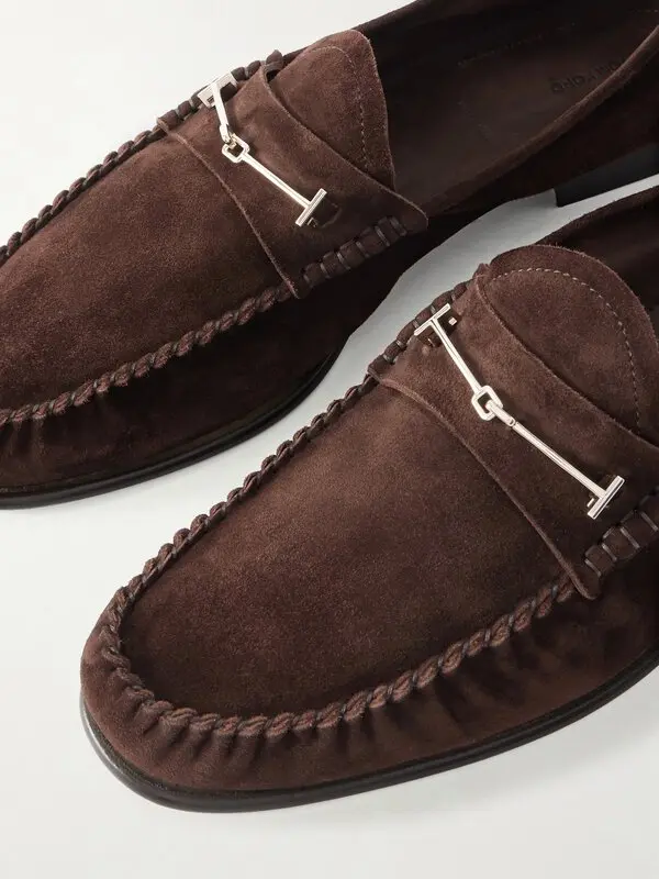 TOM FORD Ripley Embellished Suede Loafers