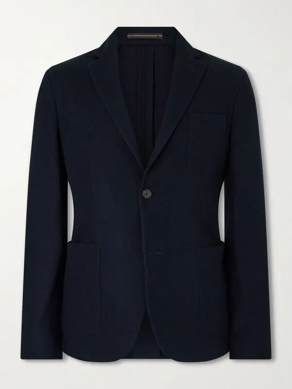 SLOWEAR Wool-blend Jersey Blazer - Blue