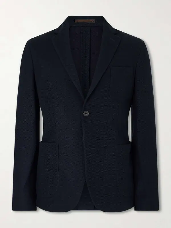 SLOWEAR Wool-blend Jersey Blazer - Navy
