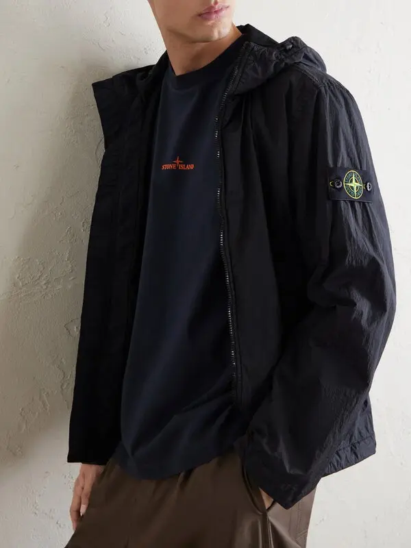 Stone Island Crinkle-shell Hooded Jacket