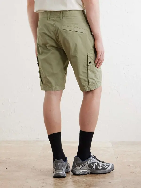 Stone Island Straight-leg Cotton-blend Twill Cargo Shorts