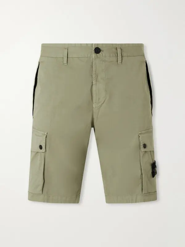 Stone Island Straight-leg Cotton-blend Twill Cargo Shorts