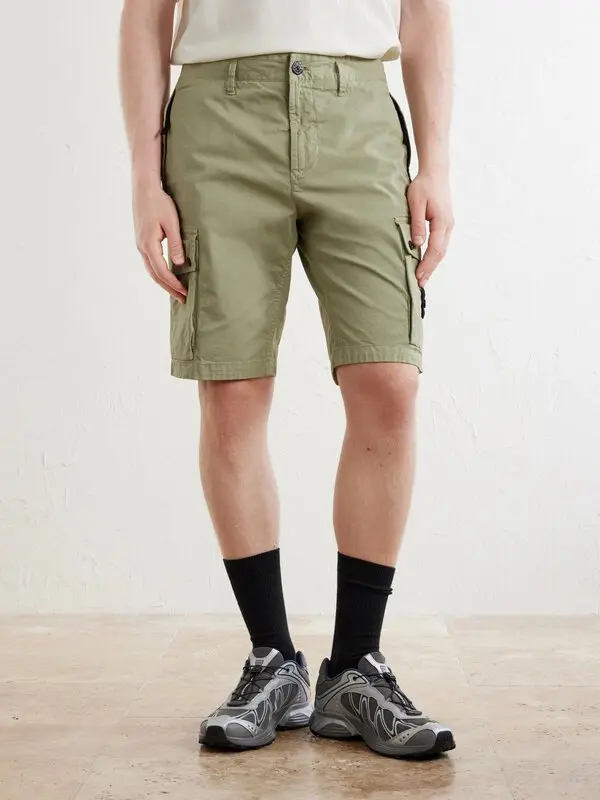 Stone Island Straight-leg Cotton-blend Twill Cargo Shorts