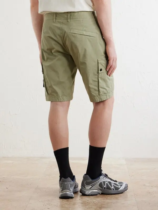 Stone Island Straight-leg Cotton-blend Twill Cargo Shorts