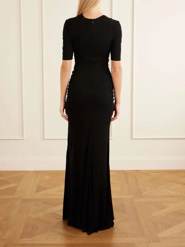Victoria Beckham Gathered Satin Gown