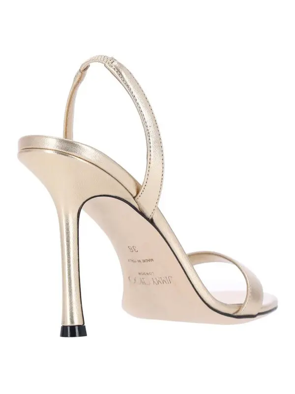 JIMMY CHOO Jenn 100 Slingback Stiletto Sandals - Gold