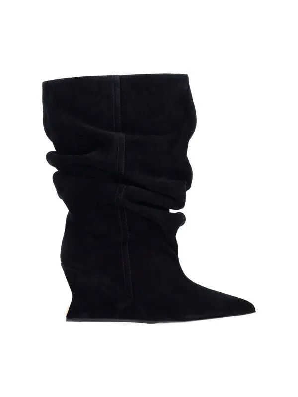 Balmain Wedge Suede Ankle Boots