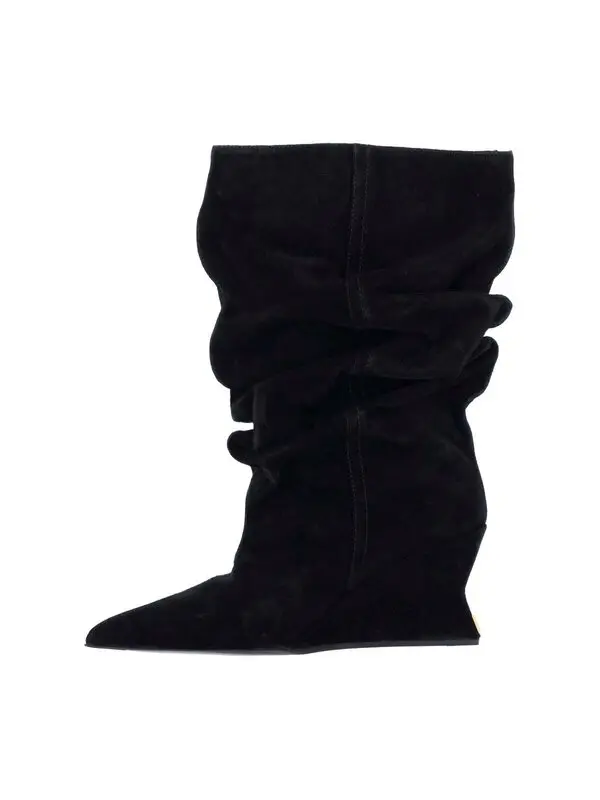 Balmain Wedge Suede Ankle Boots