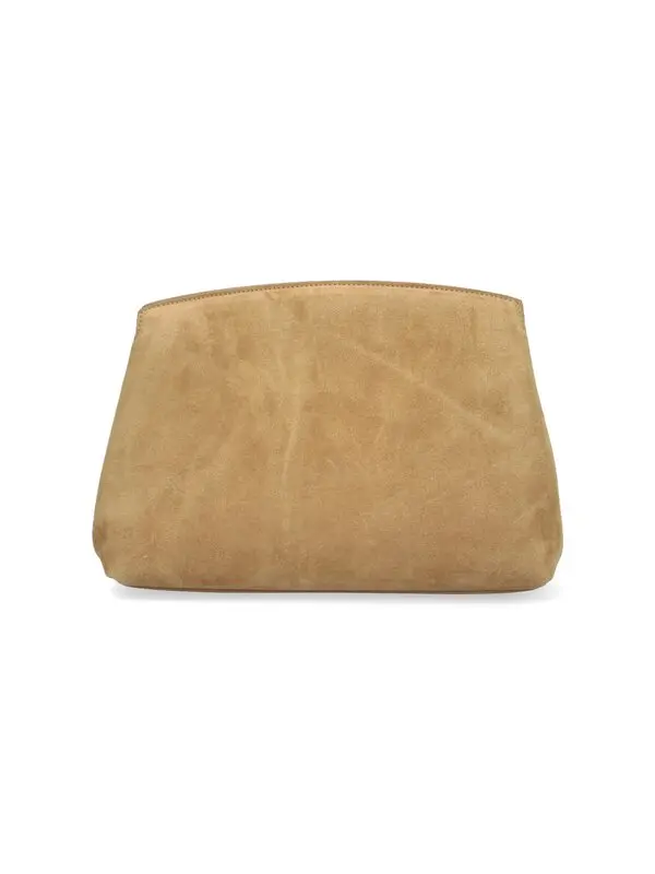 LIFFNER Pushlock Suede Pouch - Beige
