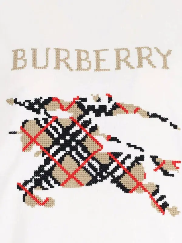 Burberry Ekd" Cotton T-shirt With Multicolor Logo Inlay