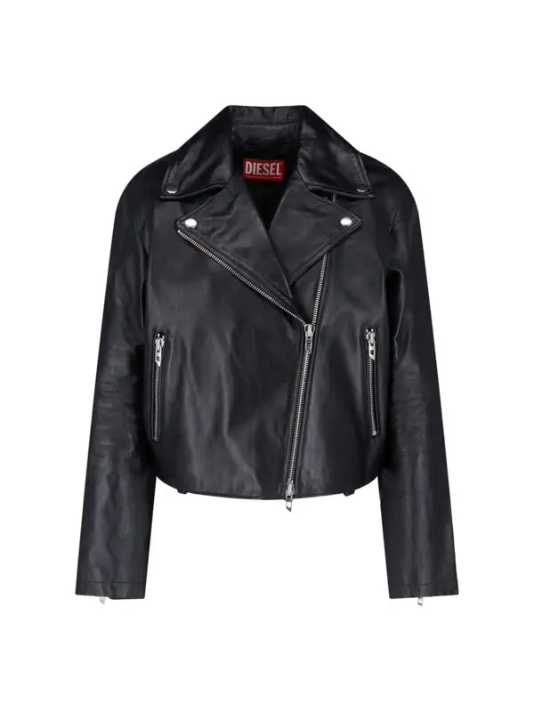 DIESEL® Biker Jacket In Leather "l-unatic - Black