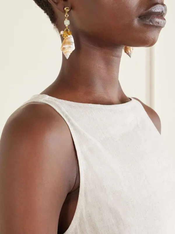 Tohum Design Samsara Gold-plated And Seashell Beaded Earrings