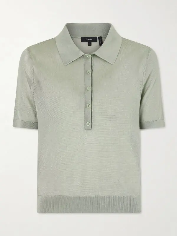 Theory Piqué Polo T-shirt - Green