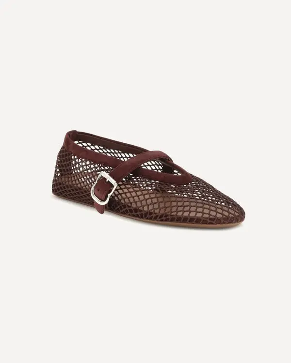 Alaïa Mesh Ballerinas - Bordeaux