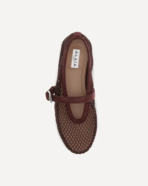 Alaïa Mesh Ballerinas - Bordeaux
